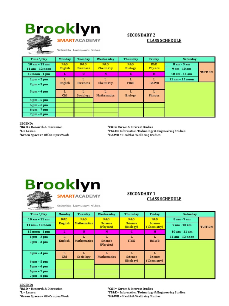 Secondary 2 Class Schedule | PDF | Foreign Language Studies ...
