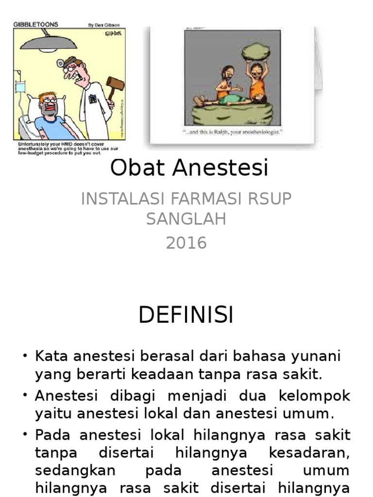 Panduan Obat Anestesi dan Jenisnya | PDF