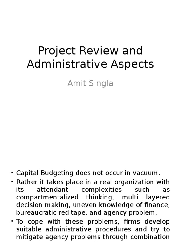 Project Review and Administrative Aspects | PDF