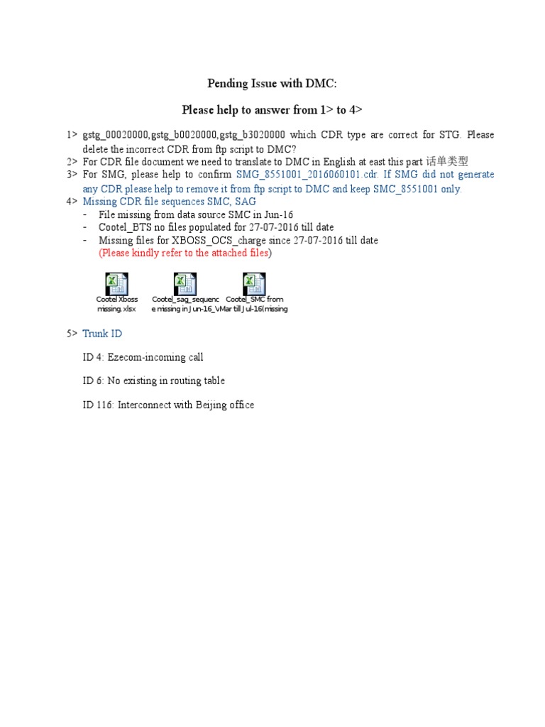 Pending Issue With DMC | PDF