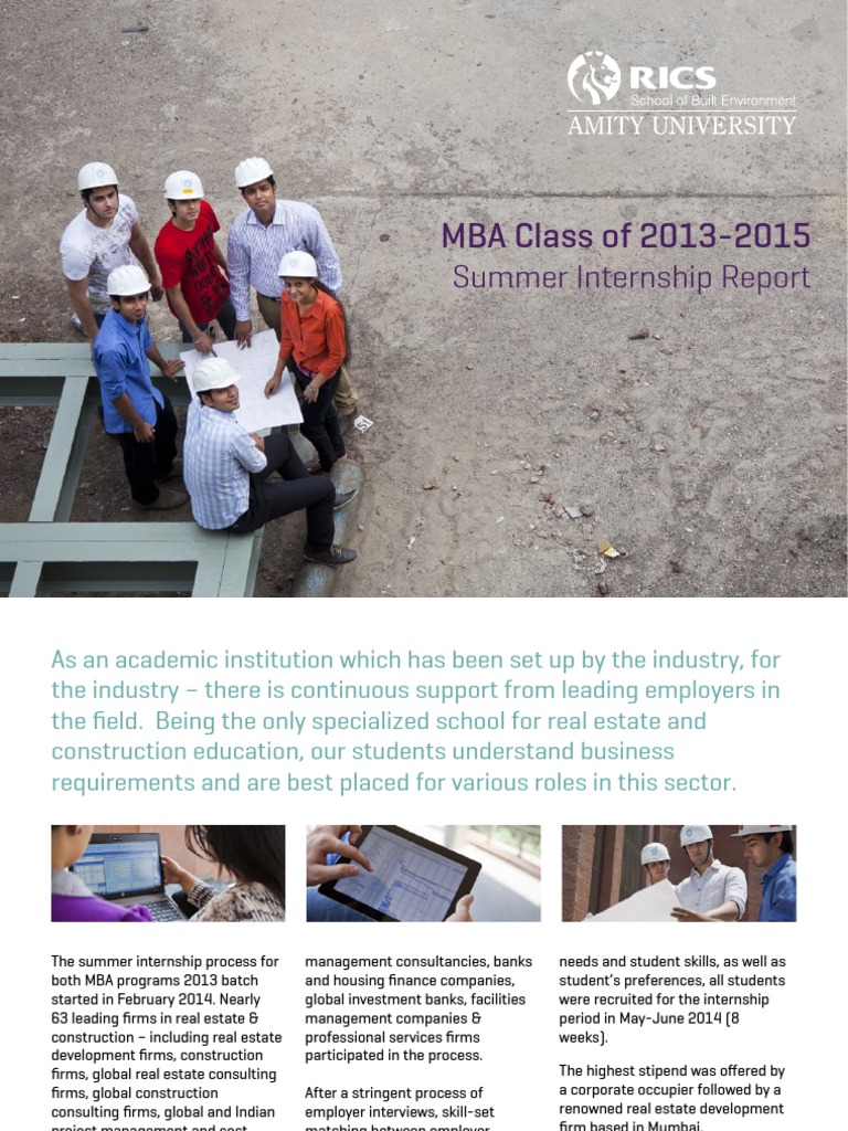 Summer Internship Report Highlights Successful Placement of MBA ...