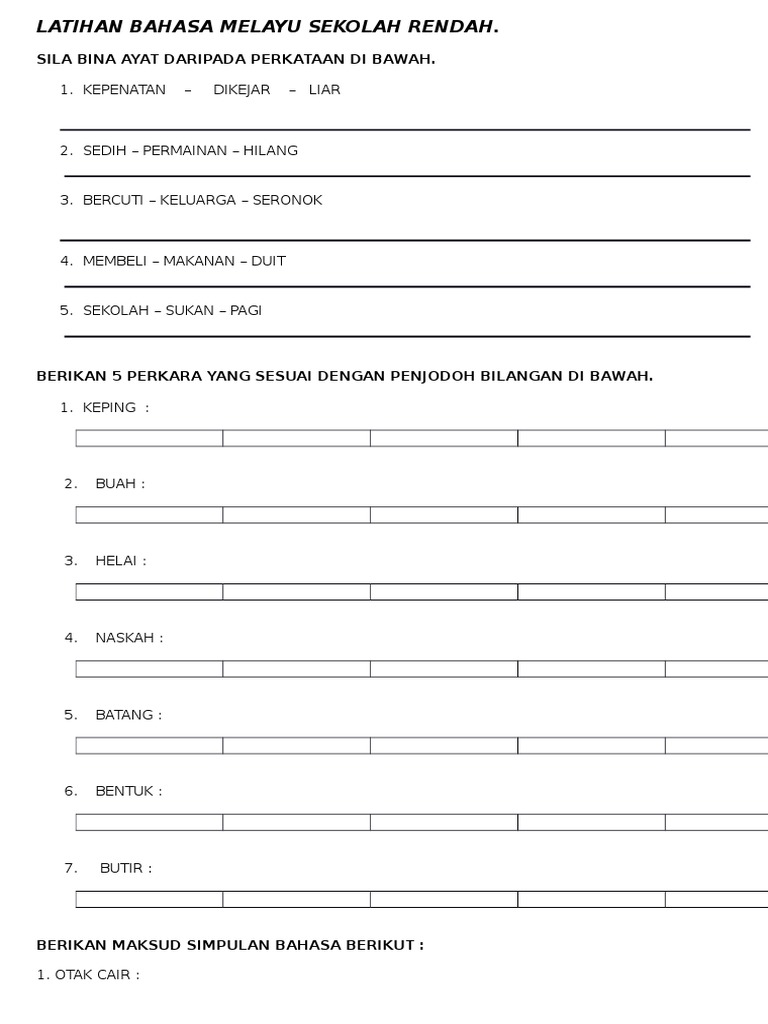 Latihan BM Y3 | PDF