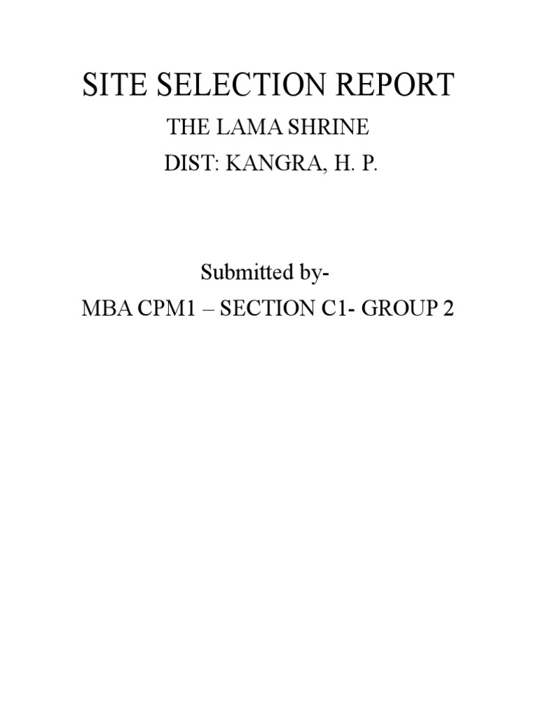 Site Selection Report New | PDF | Earth Sciences | Nature