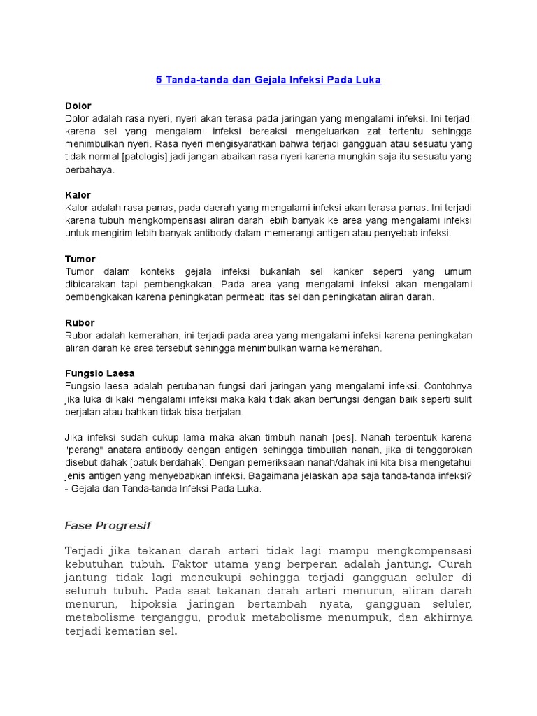 5 Tanda Infeksi | PDF