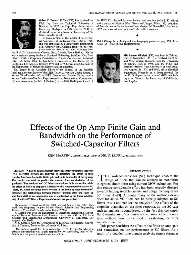 Gabor C. Temes: Academic Profile | PDF | Amplifier | Electronic Filter