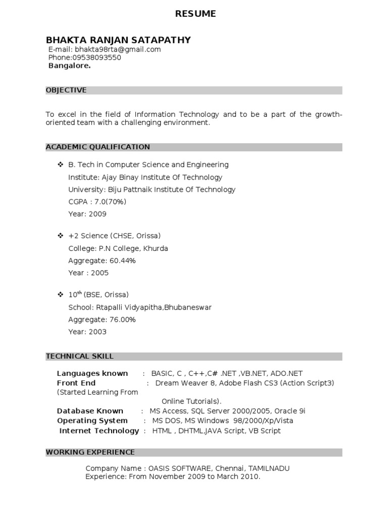 Bhakta Ranjan Satapathy Resume | PDF | Microsoft Sql Server | Databases