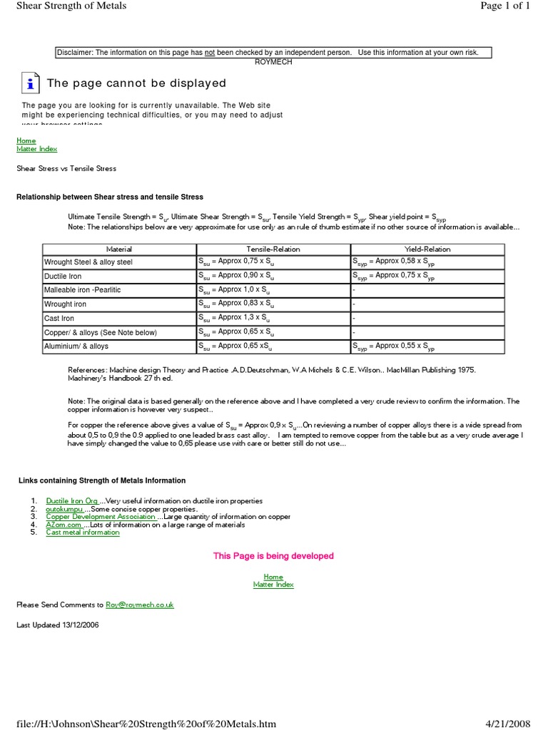 STR Relation For Metal | PDF