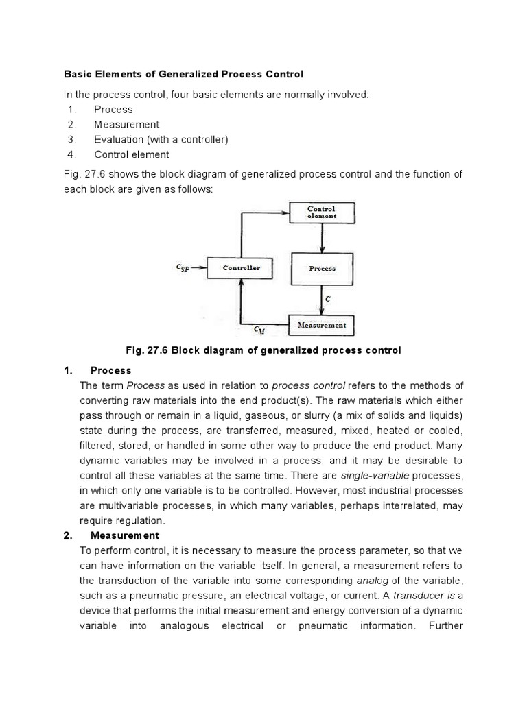 Basic Elements of Generalized Process Control | PDF | Process Control | Control Theory