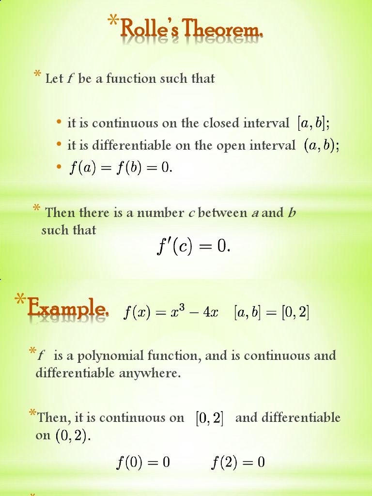 Mean Value Theorem | PDF