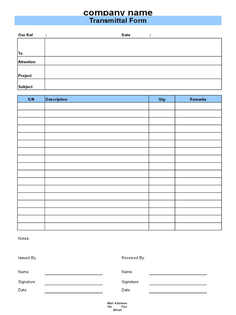 Document Transmittal Form | PDF