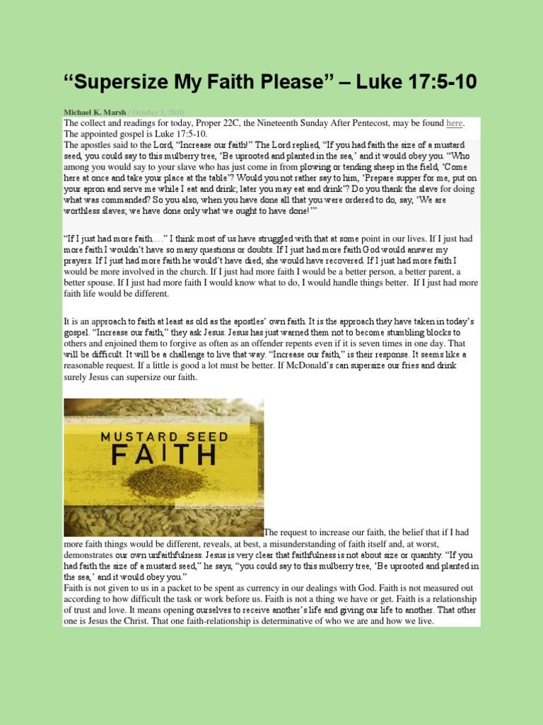 Supersize My Faith Please | PDF | Faith | Jesus