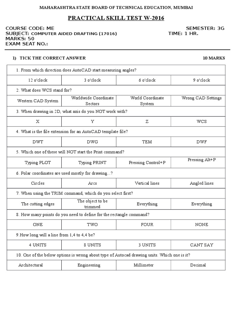 Practical Skill Test W-2016 | PDF | Teaching Methods & Materials ...