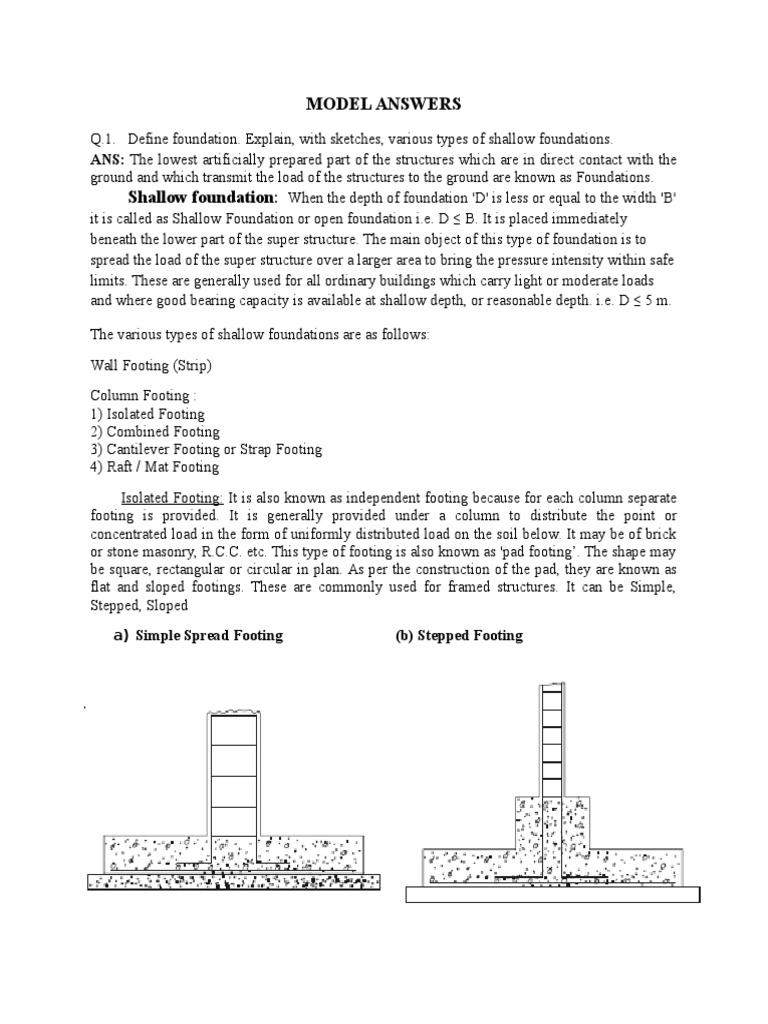 BCM Model Answers | PDF | Foundation (Engineering) | Column