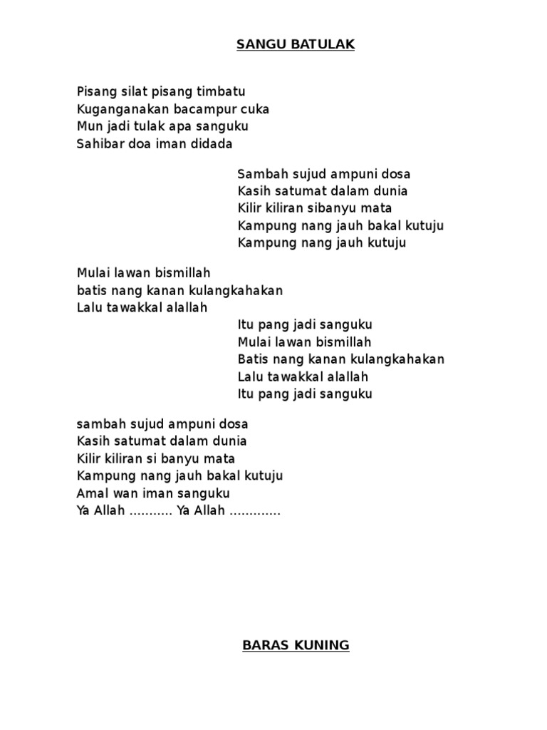 Sangu Batulak | PDF