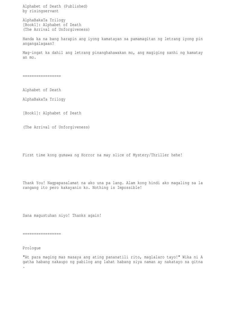 Alphabet of Death | PDF