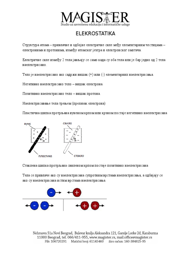 ELEKTROSTATIKA - Teorija | PDF