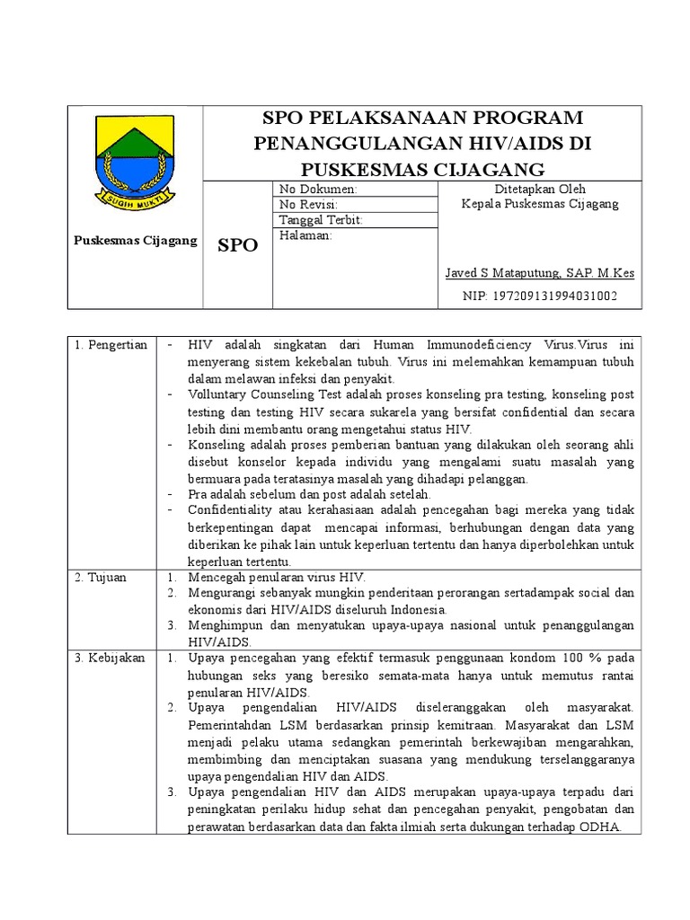 4.spo Pelaksanaan Program Penanggulangan Hiv+aids | PDF