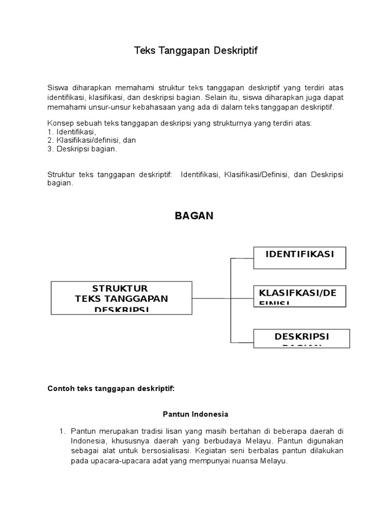 Struktur Teks Tanggapan Deskriptif | PDF | Seni & Disiplin Bahasa