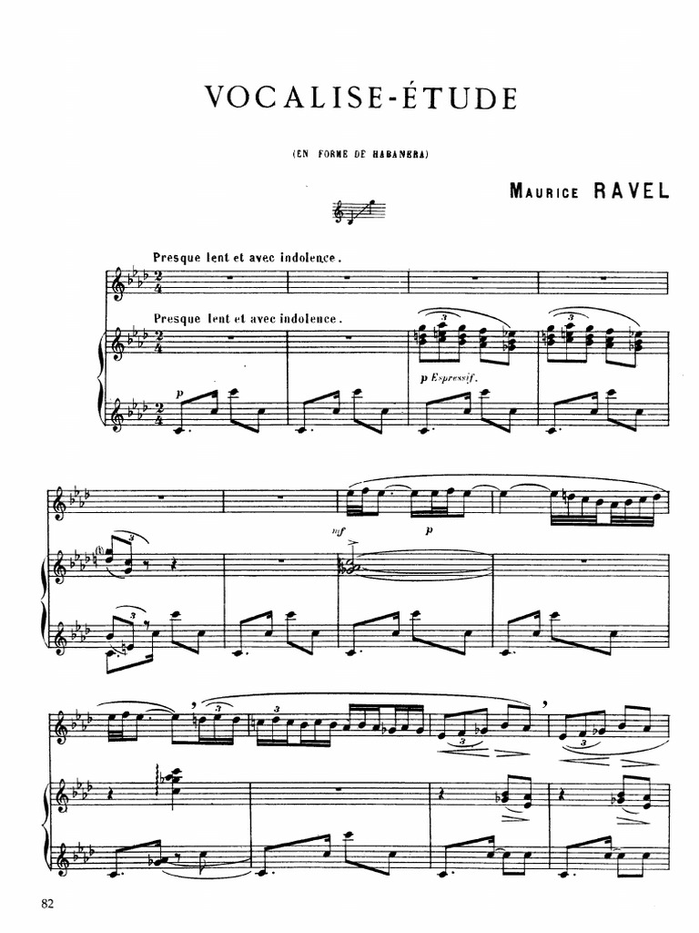 Maurice Ravel - Vocalise PDF | PDF