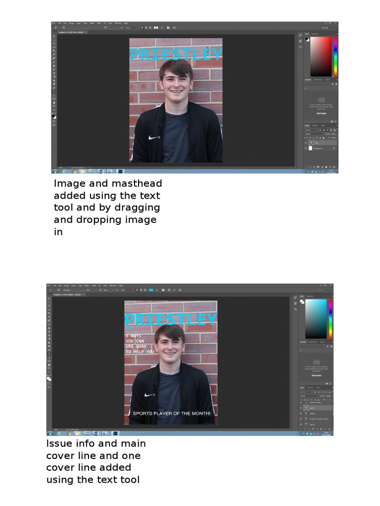 Image and Masthead Added Using The Text Tool and by Dragging and ...