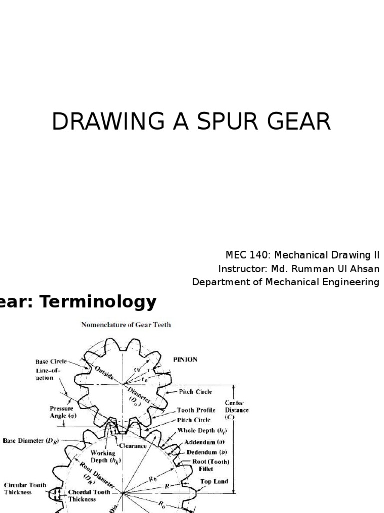 Gear Drawing Tutorial | PDF