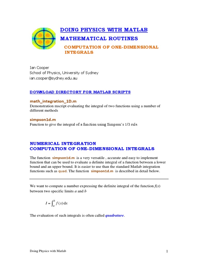 Math Integration 1D | PDF | Integral | Mathematics Of Computing