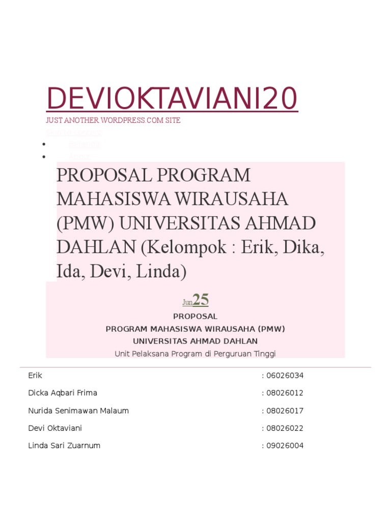 Contoh Proposal Kwu | PDF