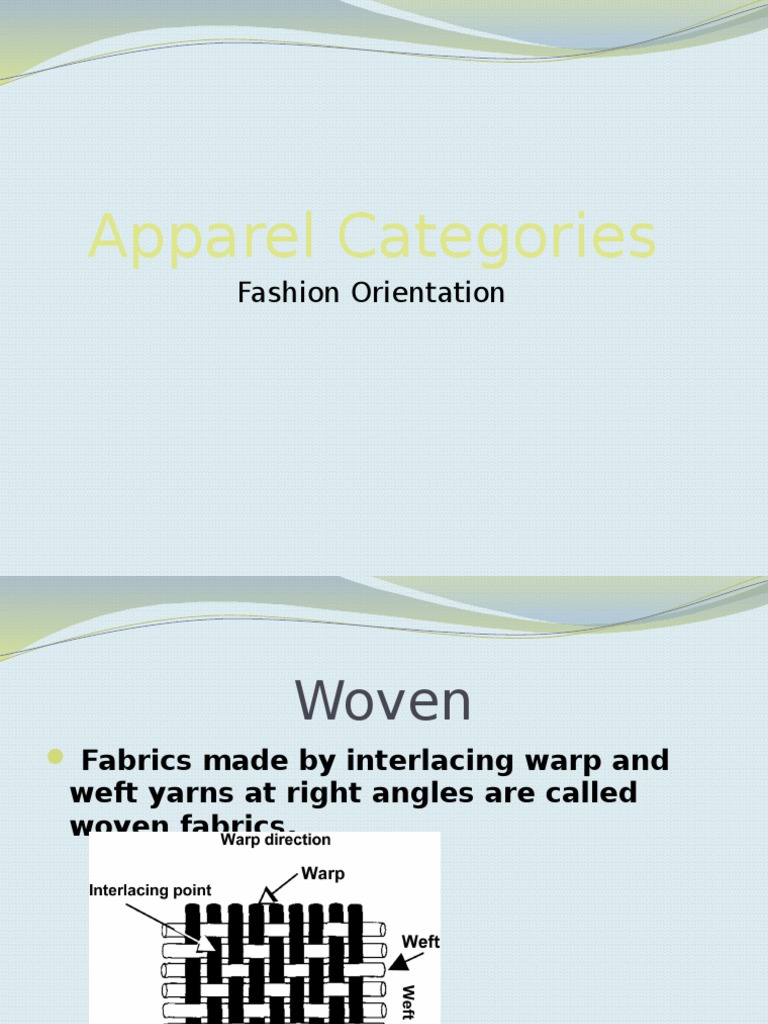 Apparel Categories: Fashion Orientation | PDF | Textiles | Crochet