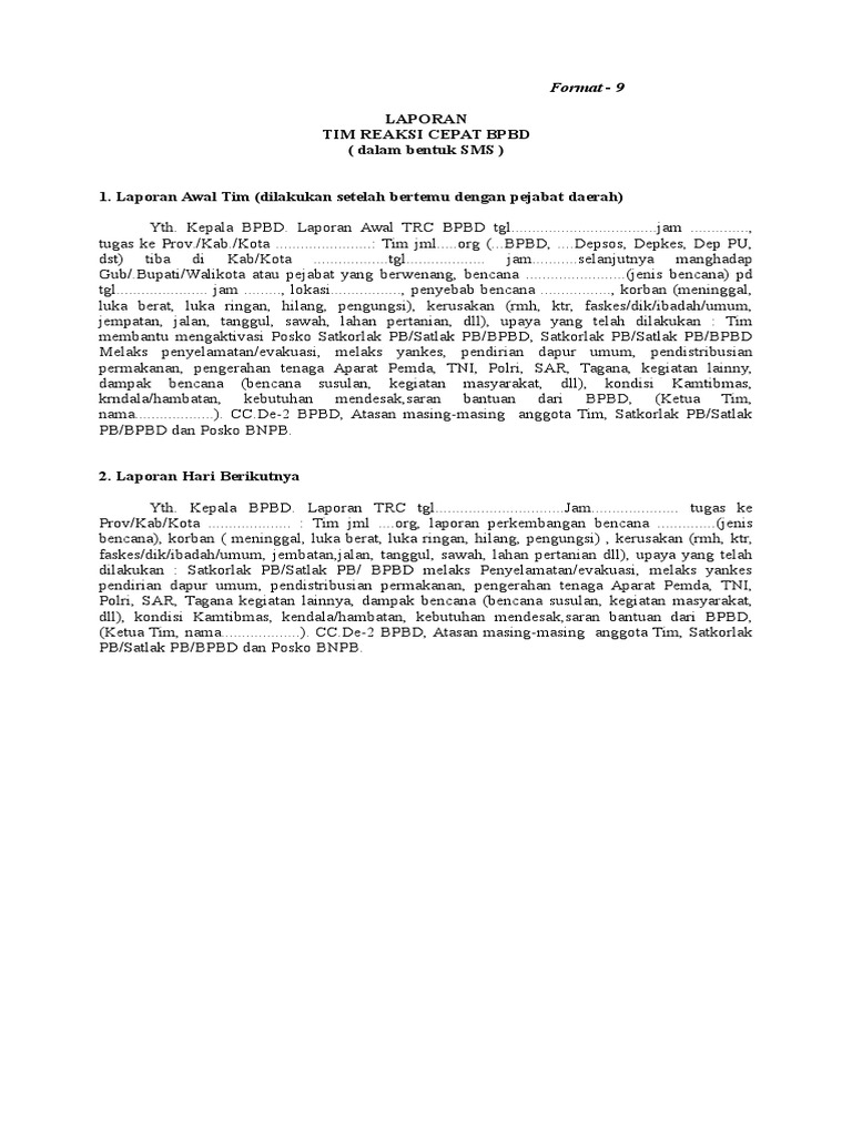 Format Laporan TRC | PDF