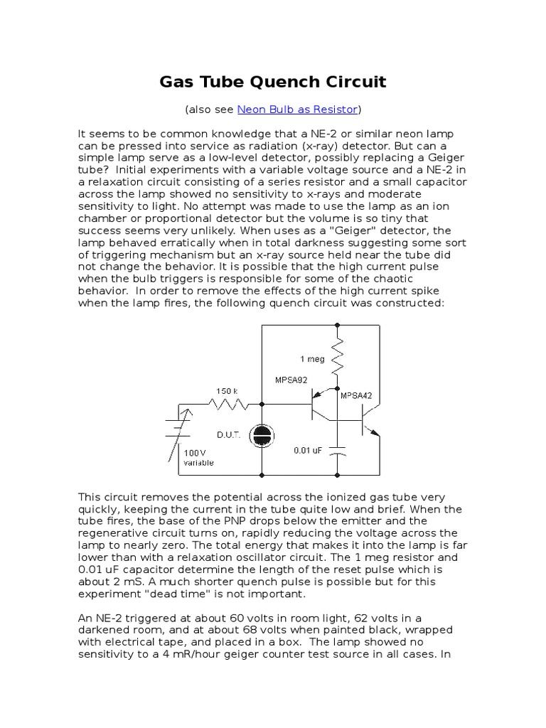Geiger Counter Neon Lamp | PDF | Radiation | Vacuum Tube
