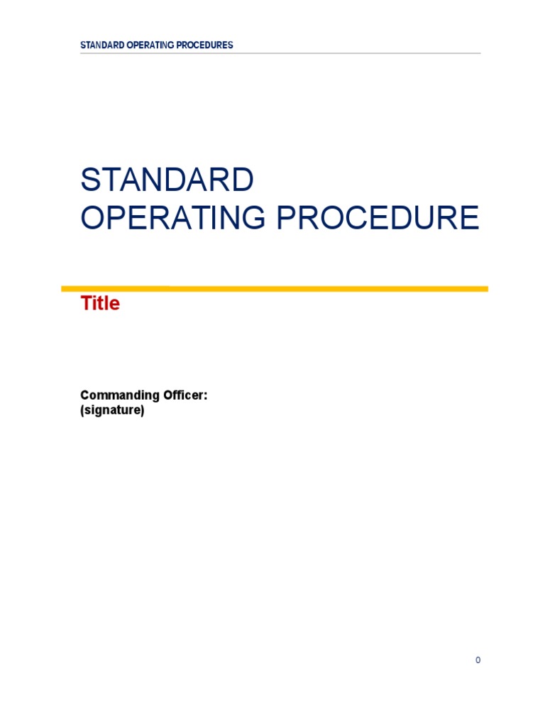 Standard Operating Procedure: Title | PDF