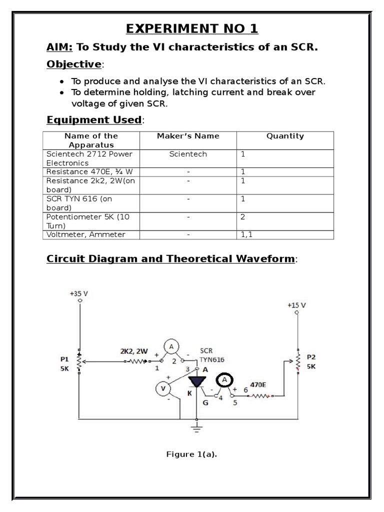 V-I characteristics of SCR | Electricity | Electrical Engineering