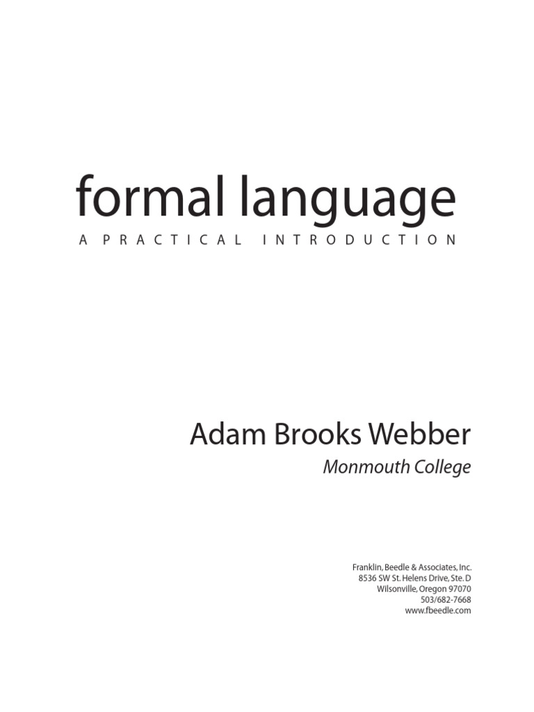 Formal Language - A Practical Introduction 2008 - Adam Brooks Webber ...