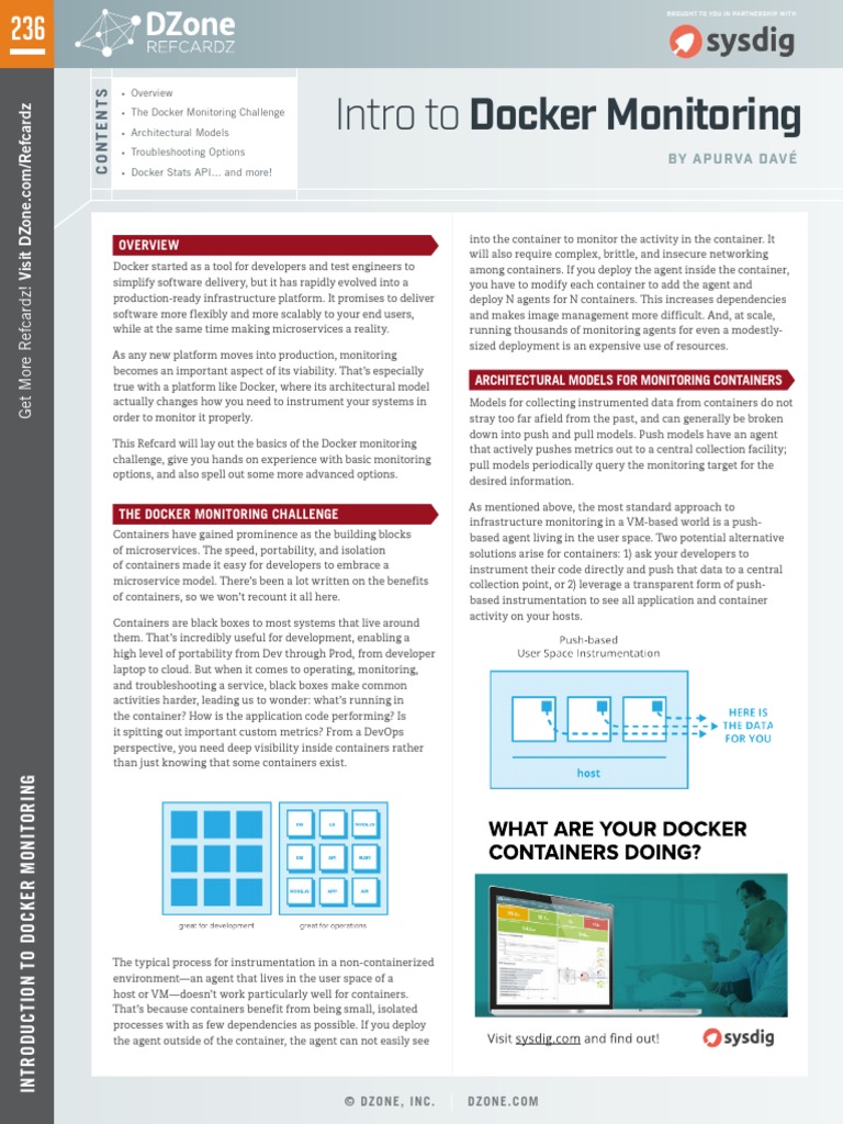 Dzone Docker Monitoring Pdf Central Processing Unit Command Line Interface