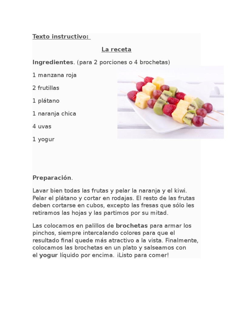 Receta de Frutas