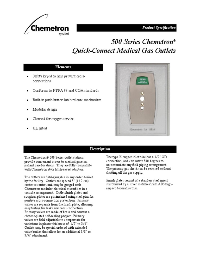 Toma Chemetron Serie 500 | Valve | Gases