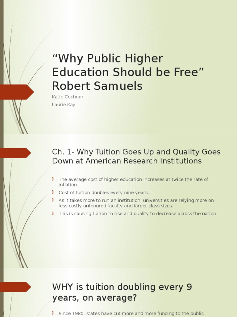Why Public Higher Education Should Be Free | PDF | Graduate School ...