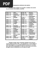 Atajos y Comandos Rápidos de Word | PDF