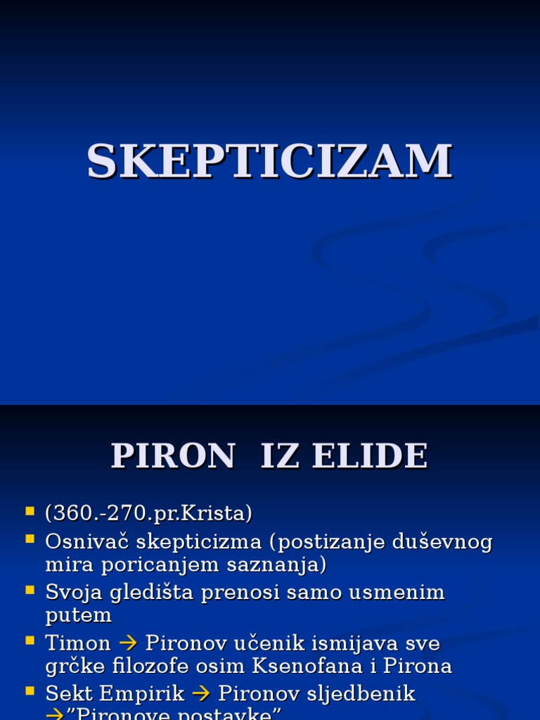 SKEPTICIZAM | PDF