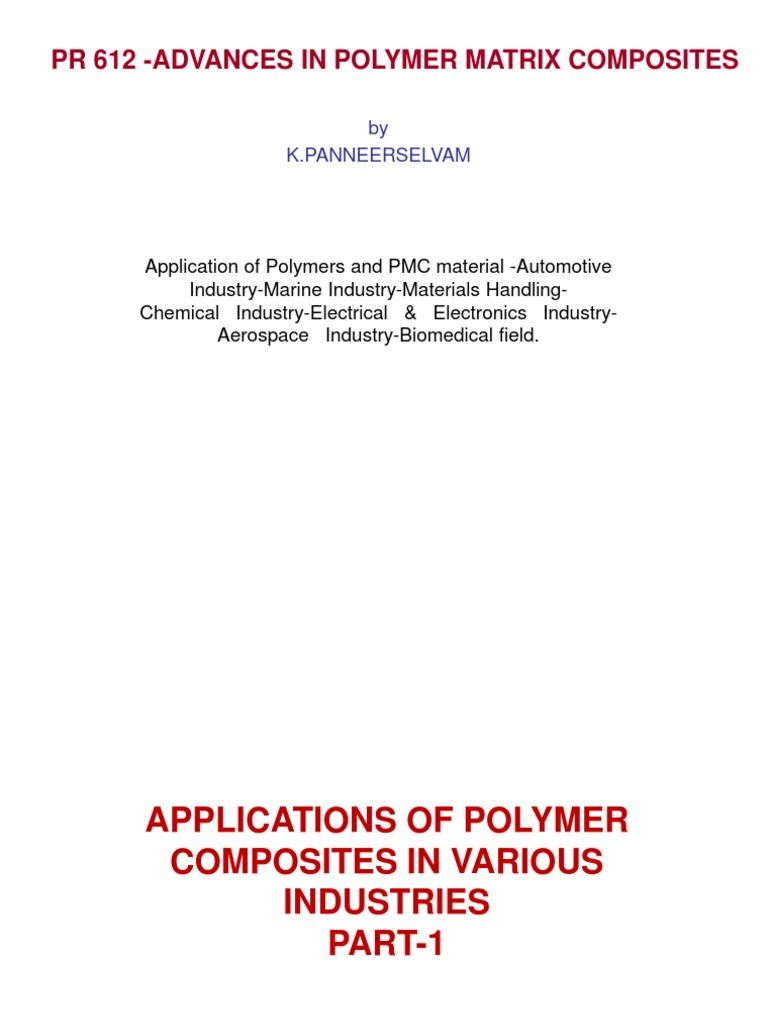 Lecture Materials For WEEK-11 PDF | PDF | Composite Material | Industries