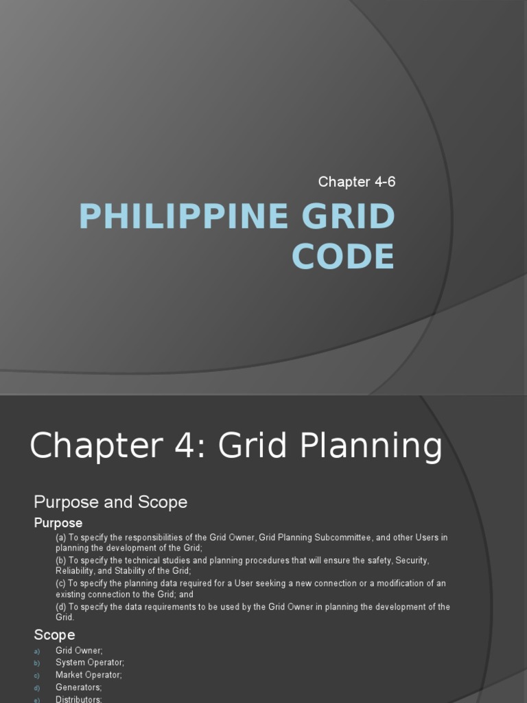 Philippine Grid Code: Planning Procedures | PDF | Electrical Grid ...