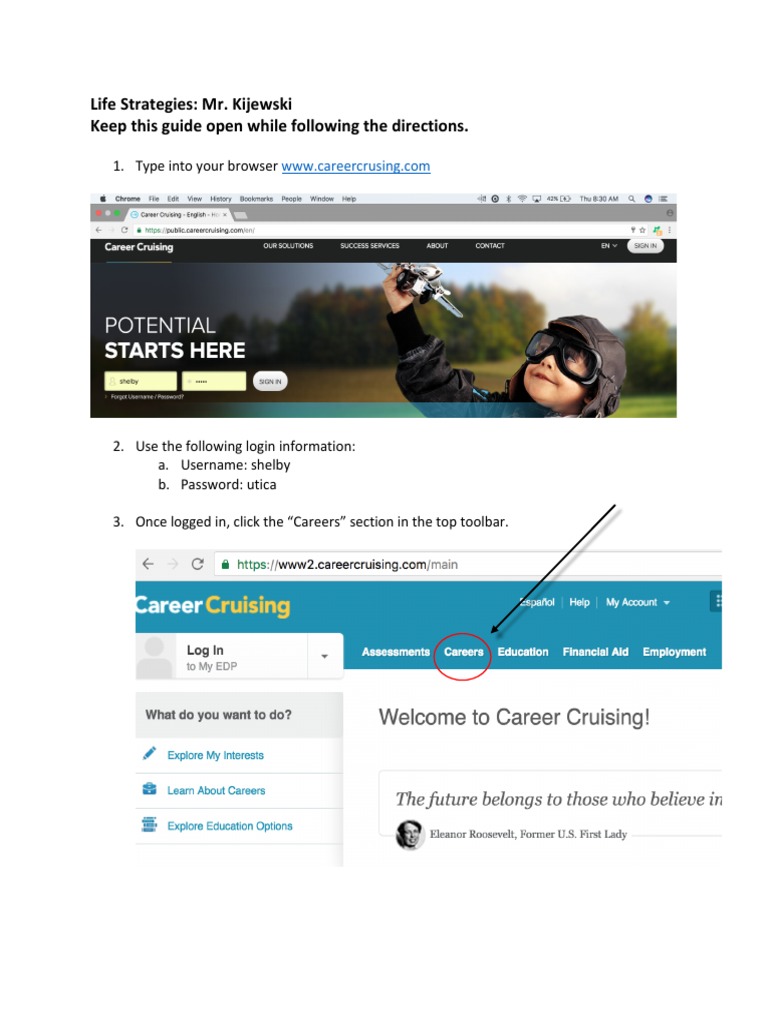Career Cruising Instructions | PDF