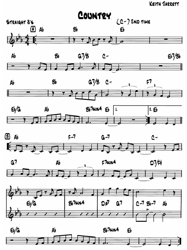 (Sheet Music) Keith Jarrett-Country - Alt - ! Pagina PDF | PDF
