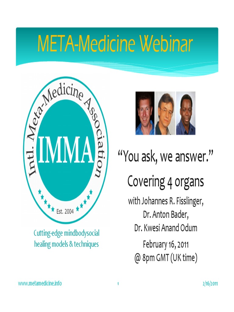 META Medicine Webinar021610web | PDF | Bone | Thorax