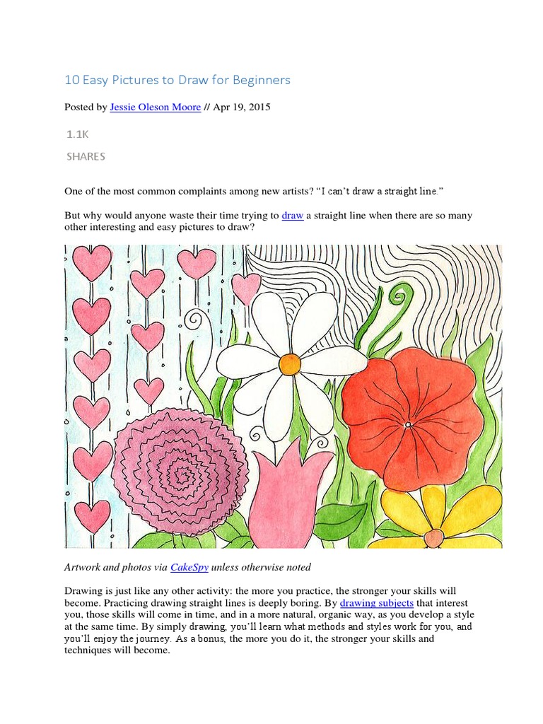 10 Easy Pictures to Draw for Absolute Beginners: Simple Subjects that ...