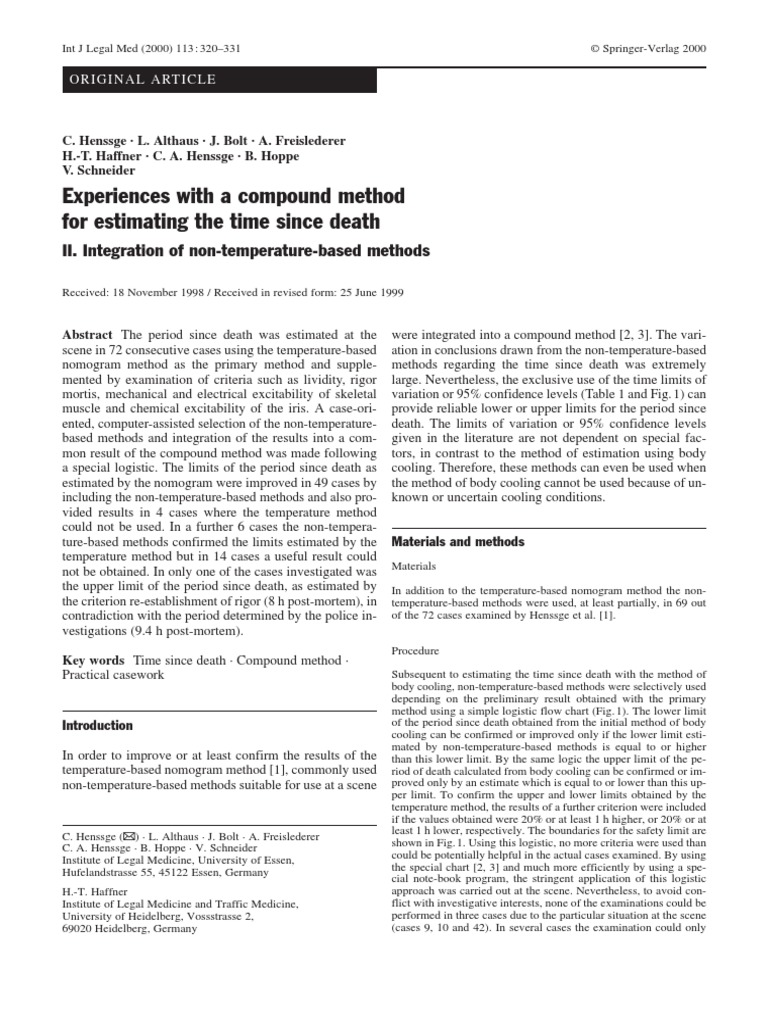 Henssge | PDF | Muscle Contraction | Autopsy