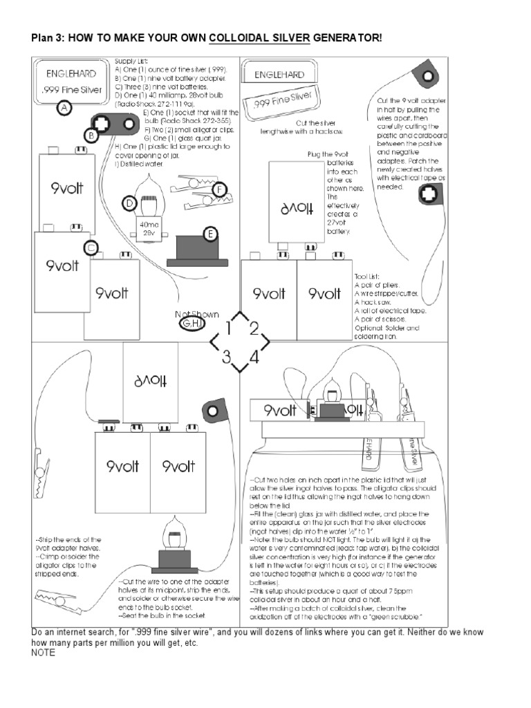 Plan 3: How To Make Your Own Colloidal Silver Generator! | PDF