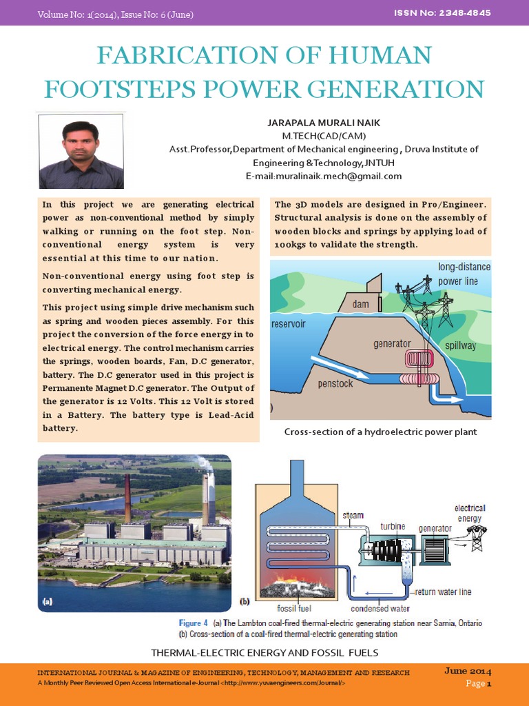 Fabrication of Human Footsteps Power Generation | PDF | Strength Of ...