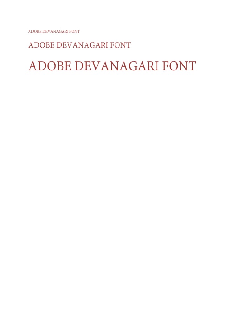 Adobe Devanagari Font | PDF