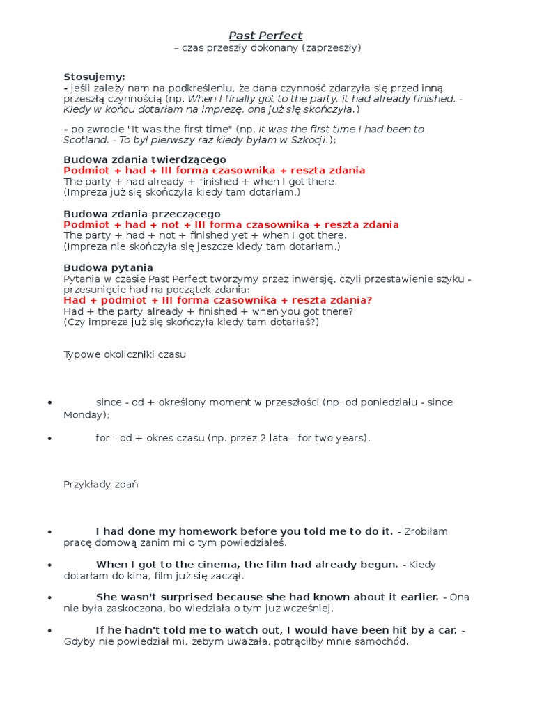 Past Perfect, Second Conditional | PDF